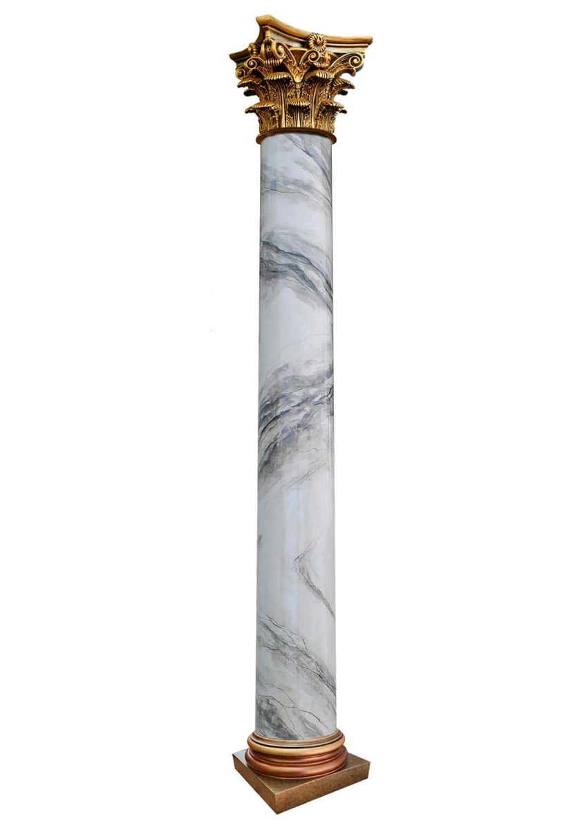 Column Roman Corinthian White Faux Marble 6 in. D. x 6 ft. H. CPF-008 ...